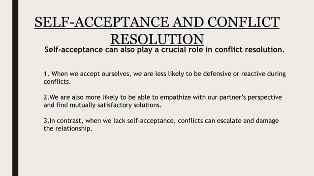 self acceptance and it's role in relationship | PPTX