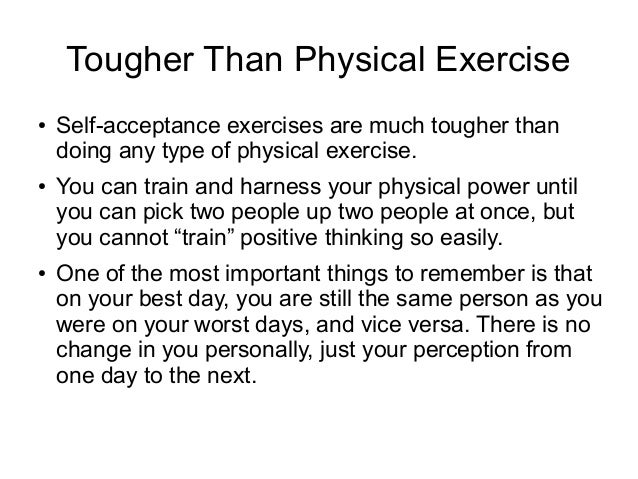 Self Acceptance Exercises