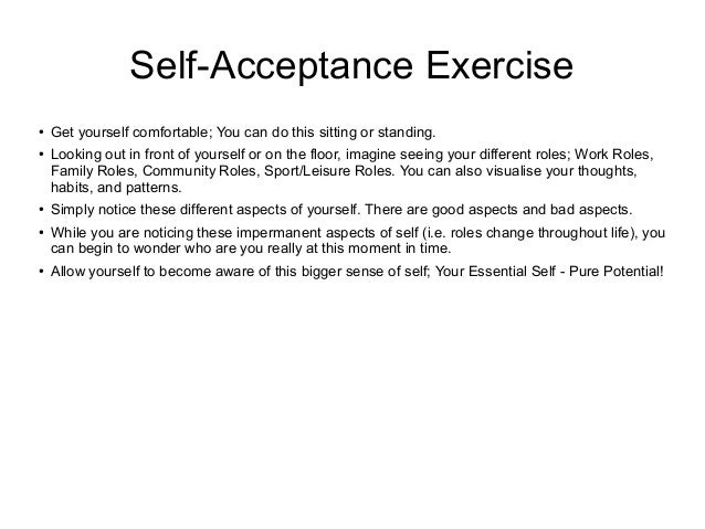 Self Acceptance Exercises