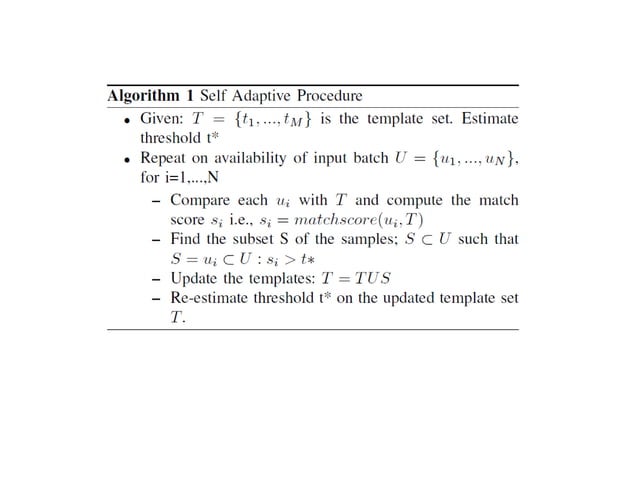 Self adaptive biometric systems | PPT