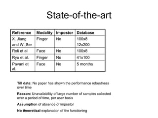 Self adaptive biometric systems | PPT