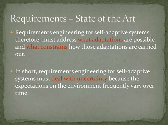 Self Adaptive Systems | PPTX | Computing | Technology & Computing