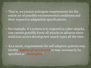Self Adaptive Systems | PPTX | Computing | Technology & Computing