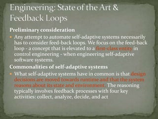 Self Adaptive Systems | PPTX | Computing | Technology & Computing