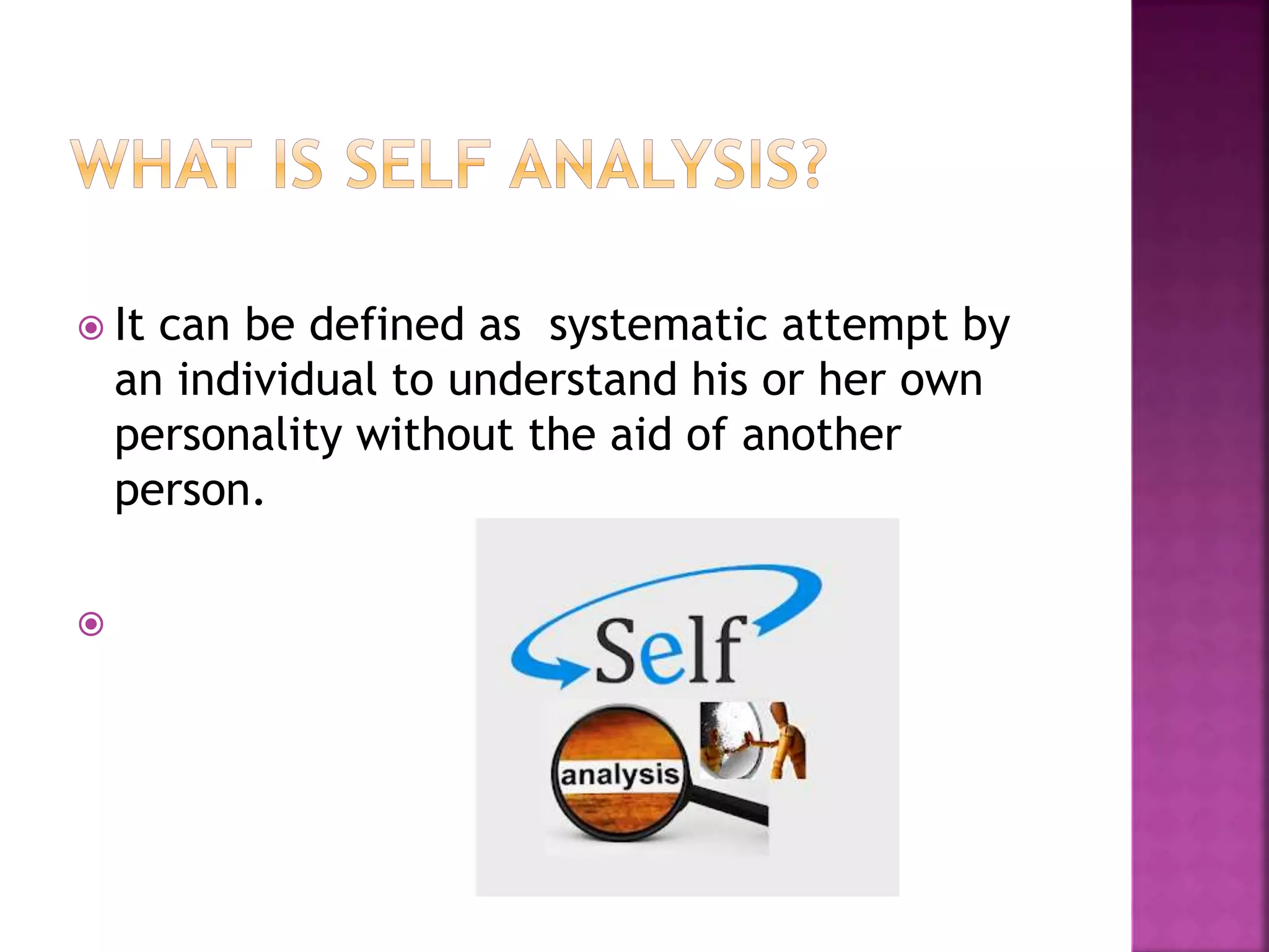 Self analysis | PPTX