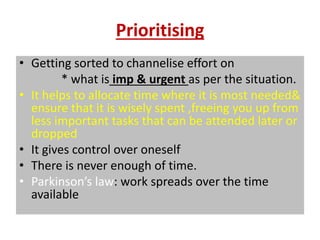 Self analysis,planning,prioritising | PPT