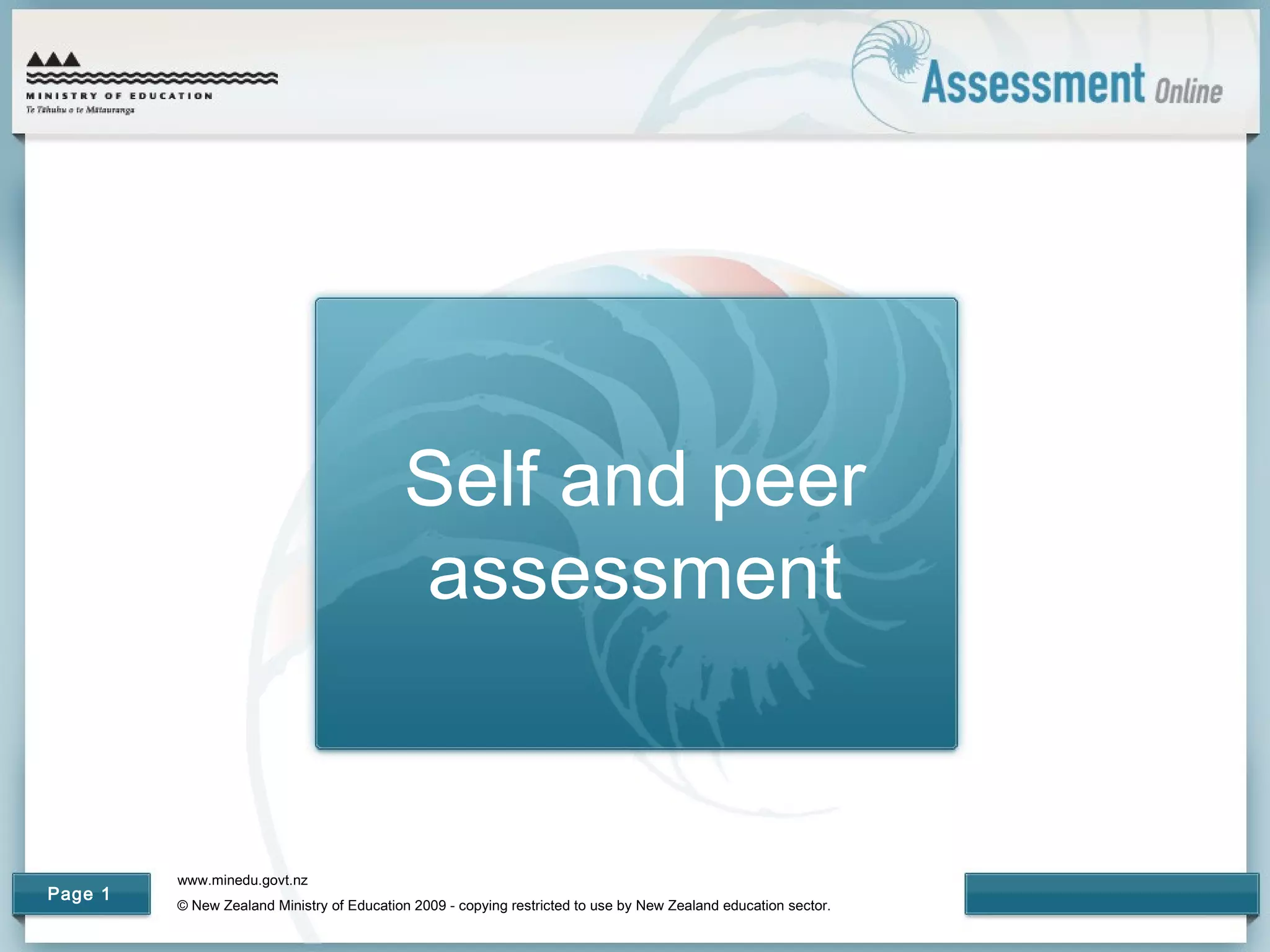 Self and peer assessment | PPT
