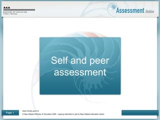 Self and peer assessment | PPT
