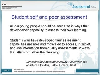 Self and peer assessment | PPT