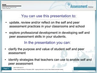 Self and peer assessment | PPT