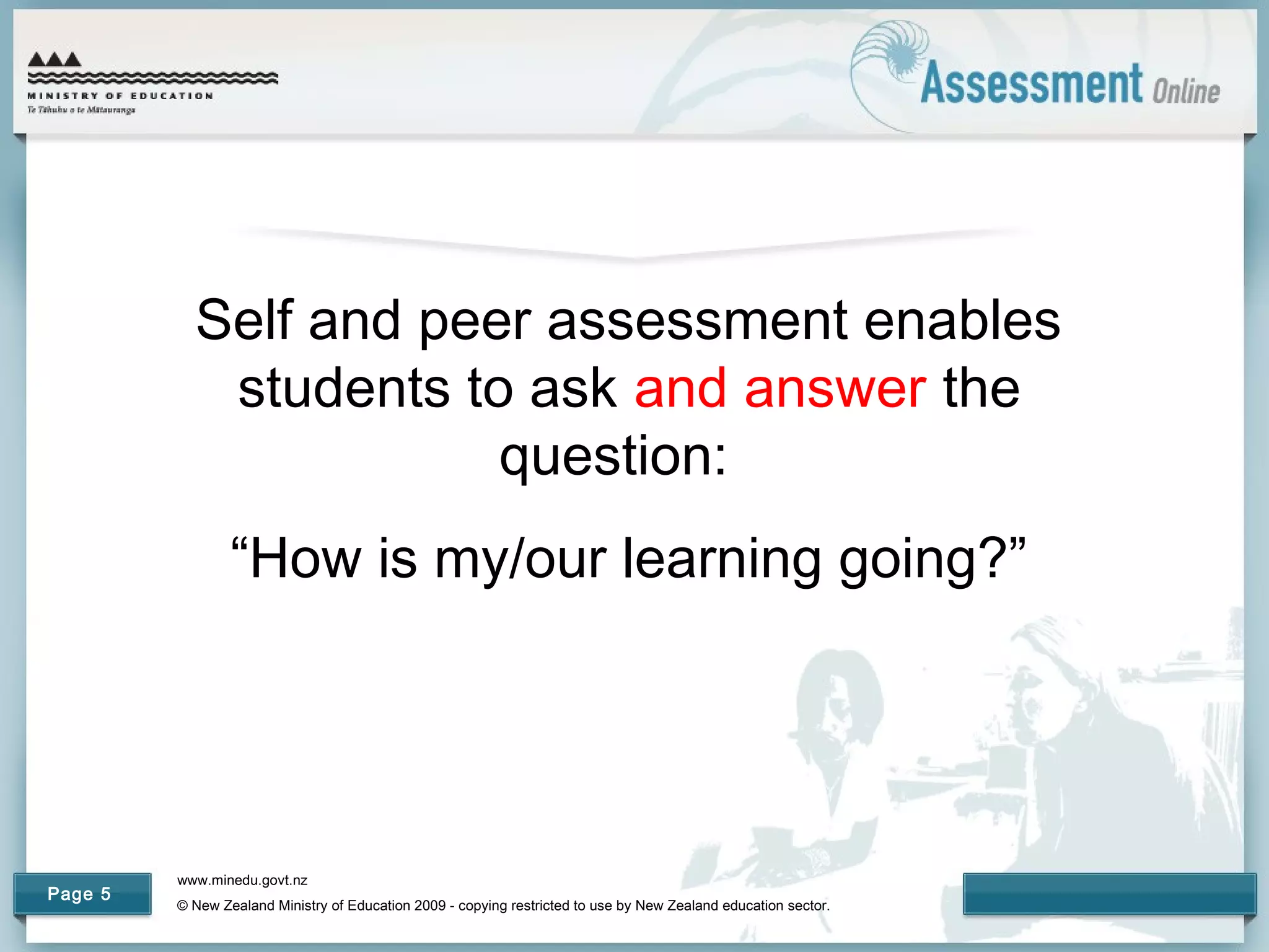 Self and peer assessment | PPT