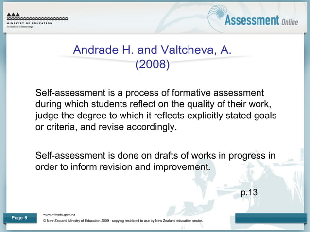 Self and peer assessment | PPT