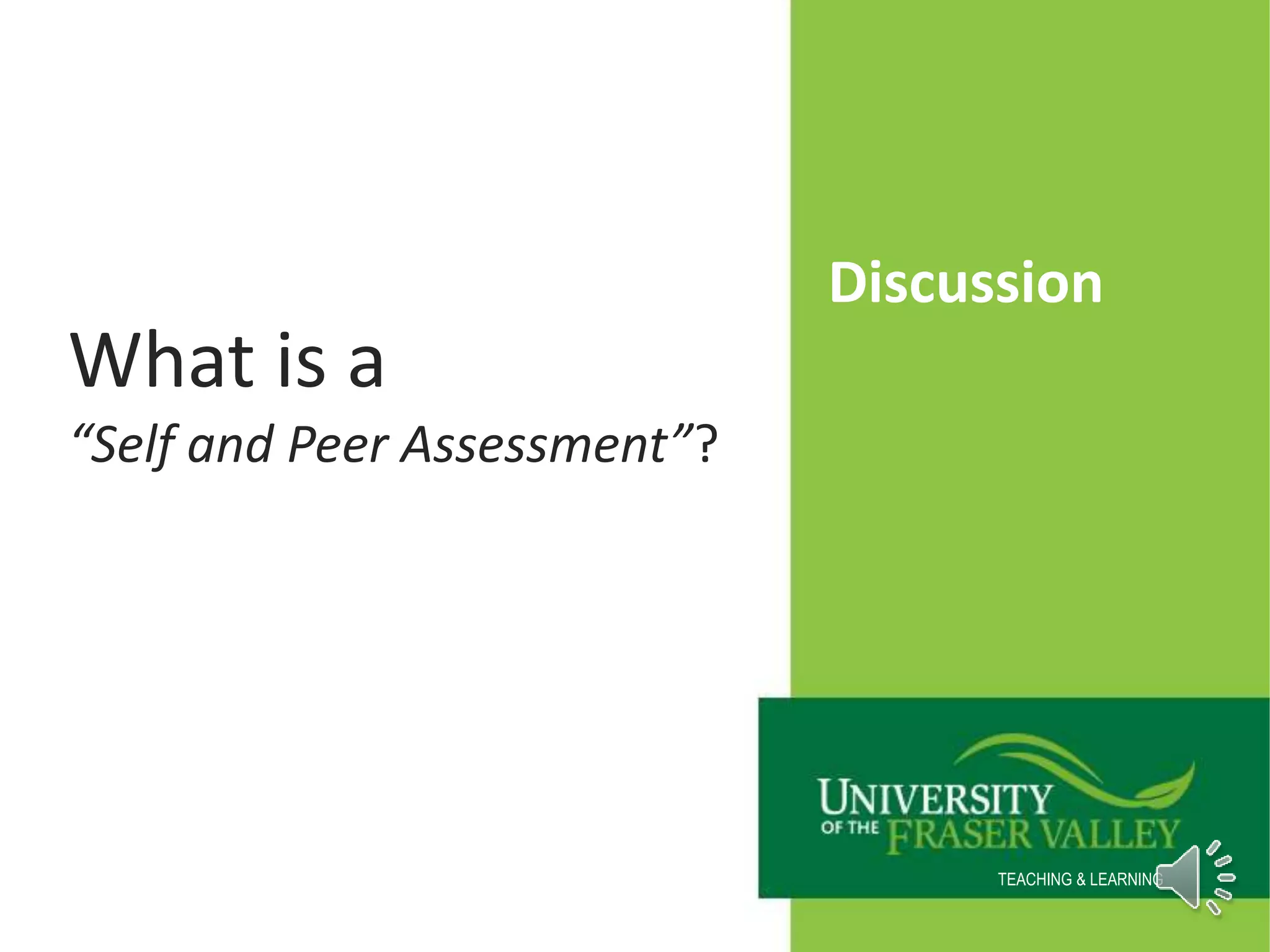 Self and peer assessment | PPTX