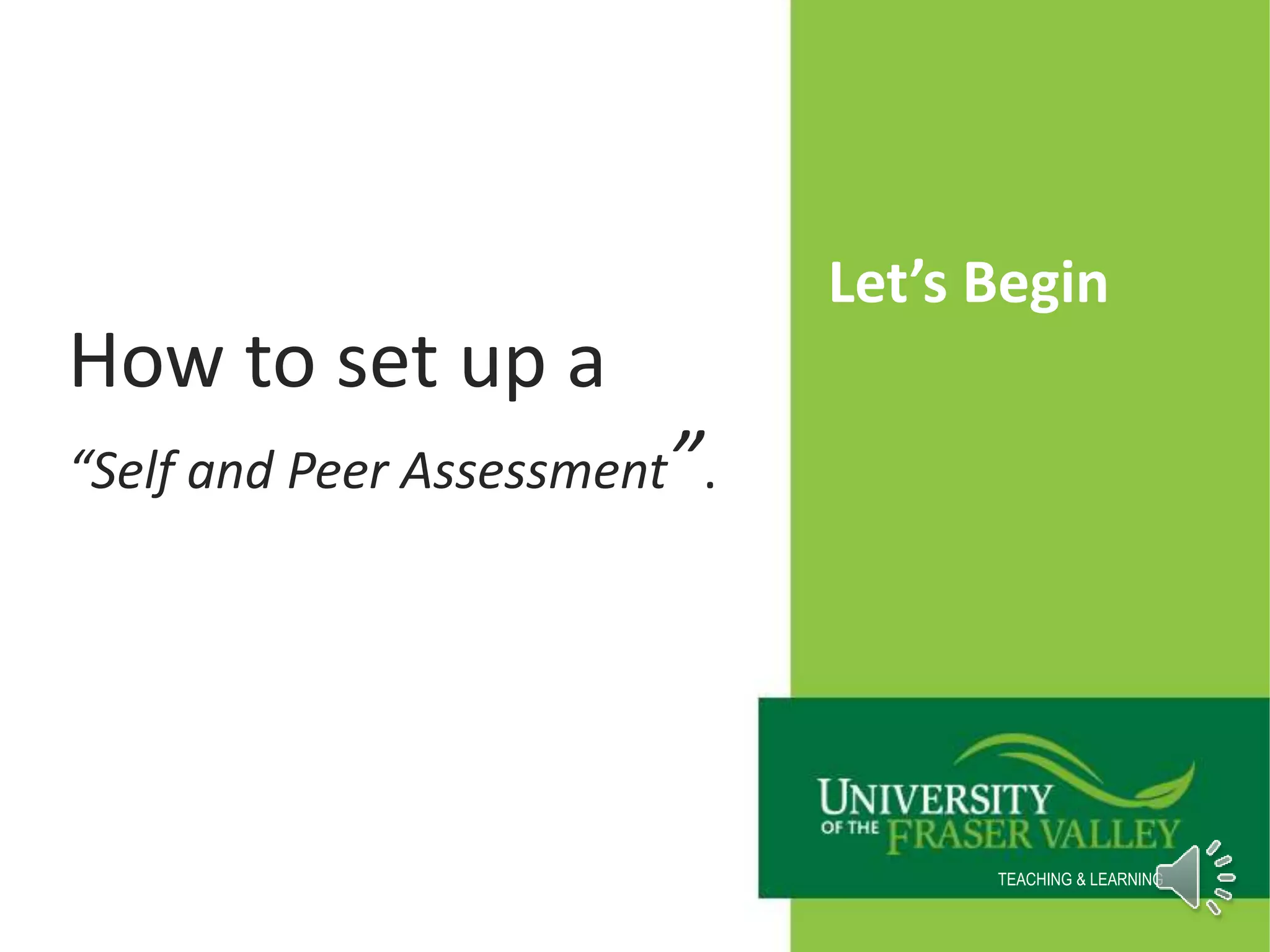 Self and peer assessment | PPTX