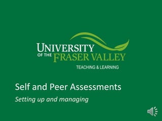 Self and peer assessment | PPT
