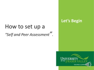 Self and peer assessment | PPTX