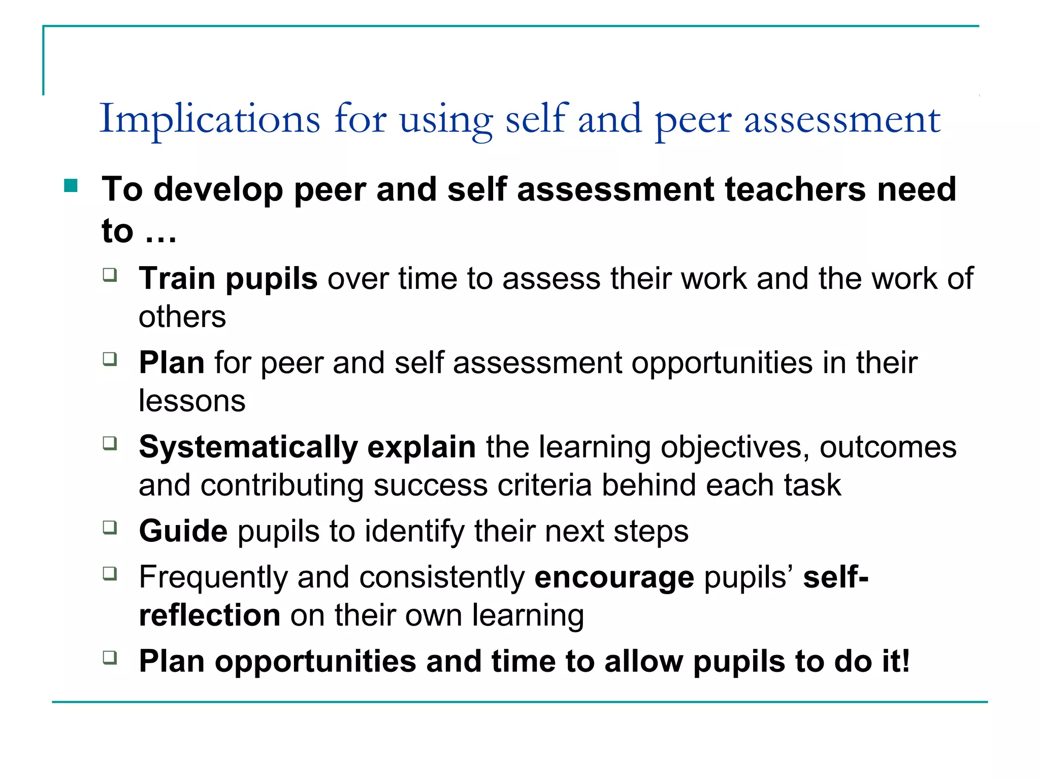Self and Peer Assessment | PPT