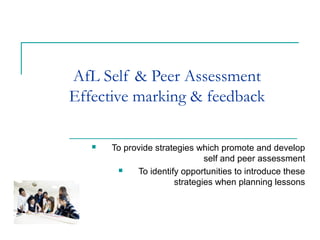 Self and Peer Assessment | PPT