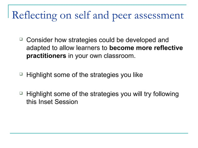 Self and Peer Assessment | PPT