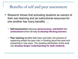 Self and Peer Assessment | PPT