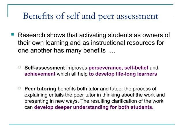 Self and Peer Assessment | PPT