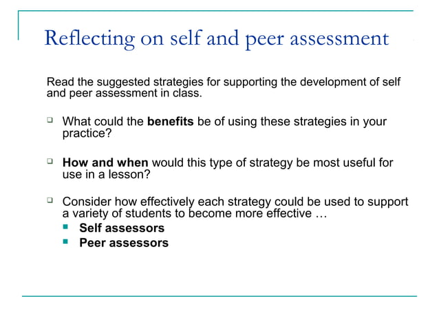 Self and Peer Assessment | PPT