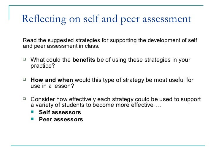 Advantages And Disadvantages Of Self And Peer Assessment – ARJF