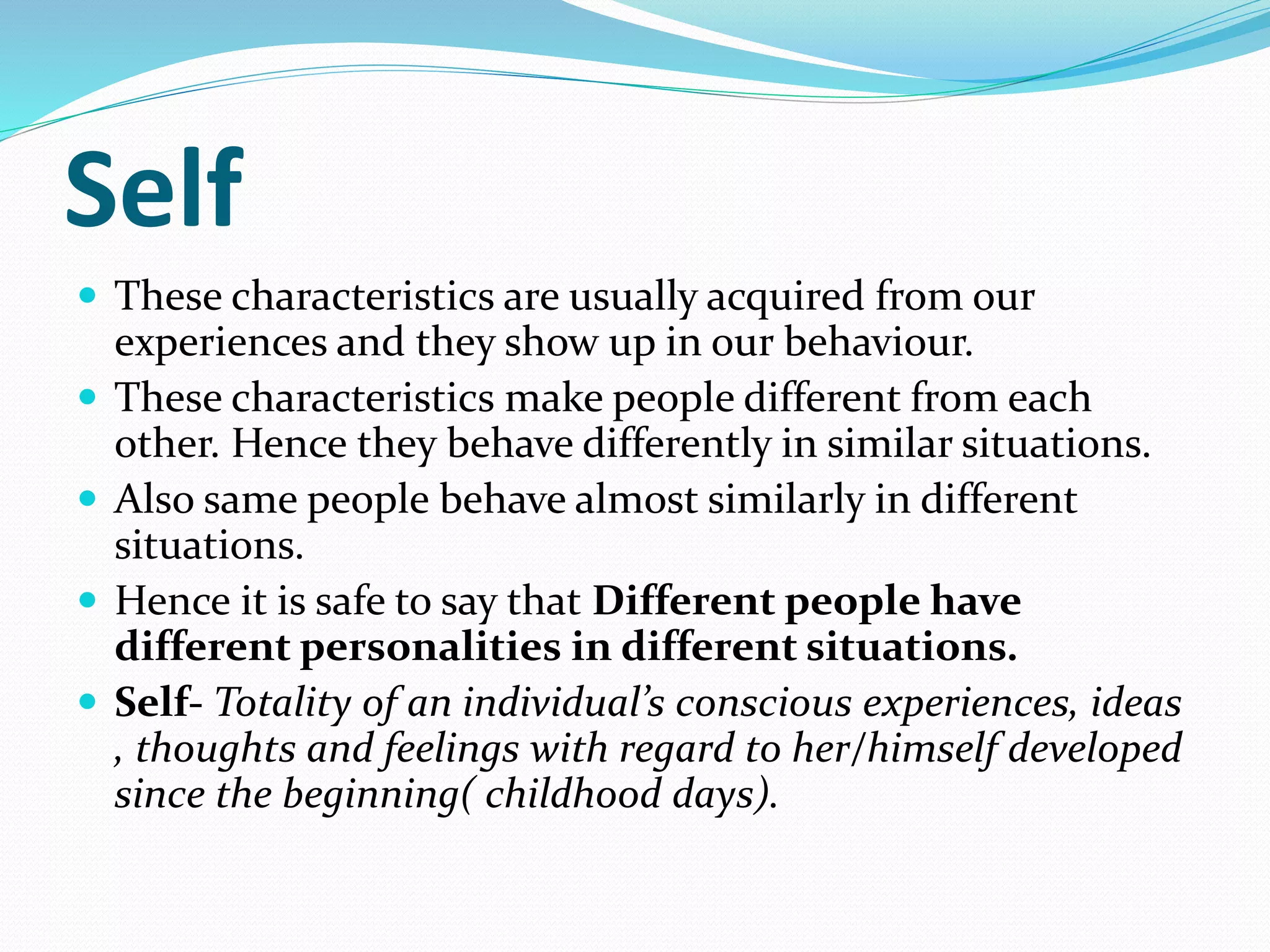 Self and personality | PPTX