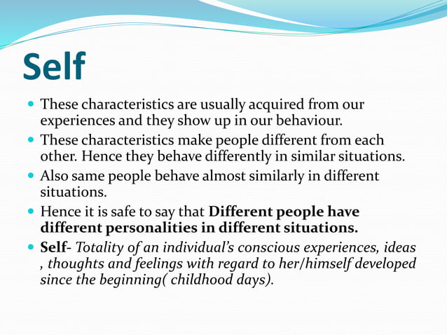 Self and personality | PPTX