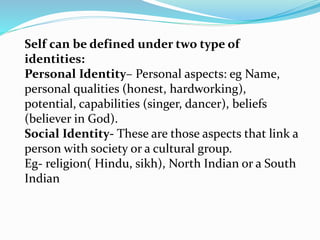 Self and personality | PPTX
