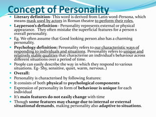Self and personality | PPTX