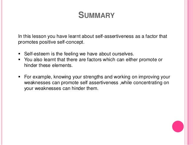 Self assertiveness Self assertiveness