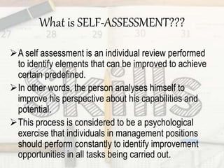 Self Assessment and its benefits | PPTX
