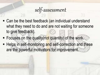 Self Assessment and its benefits | PPTX