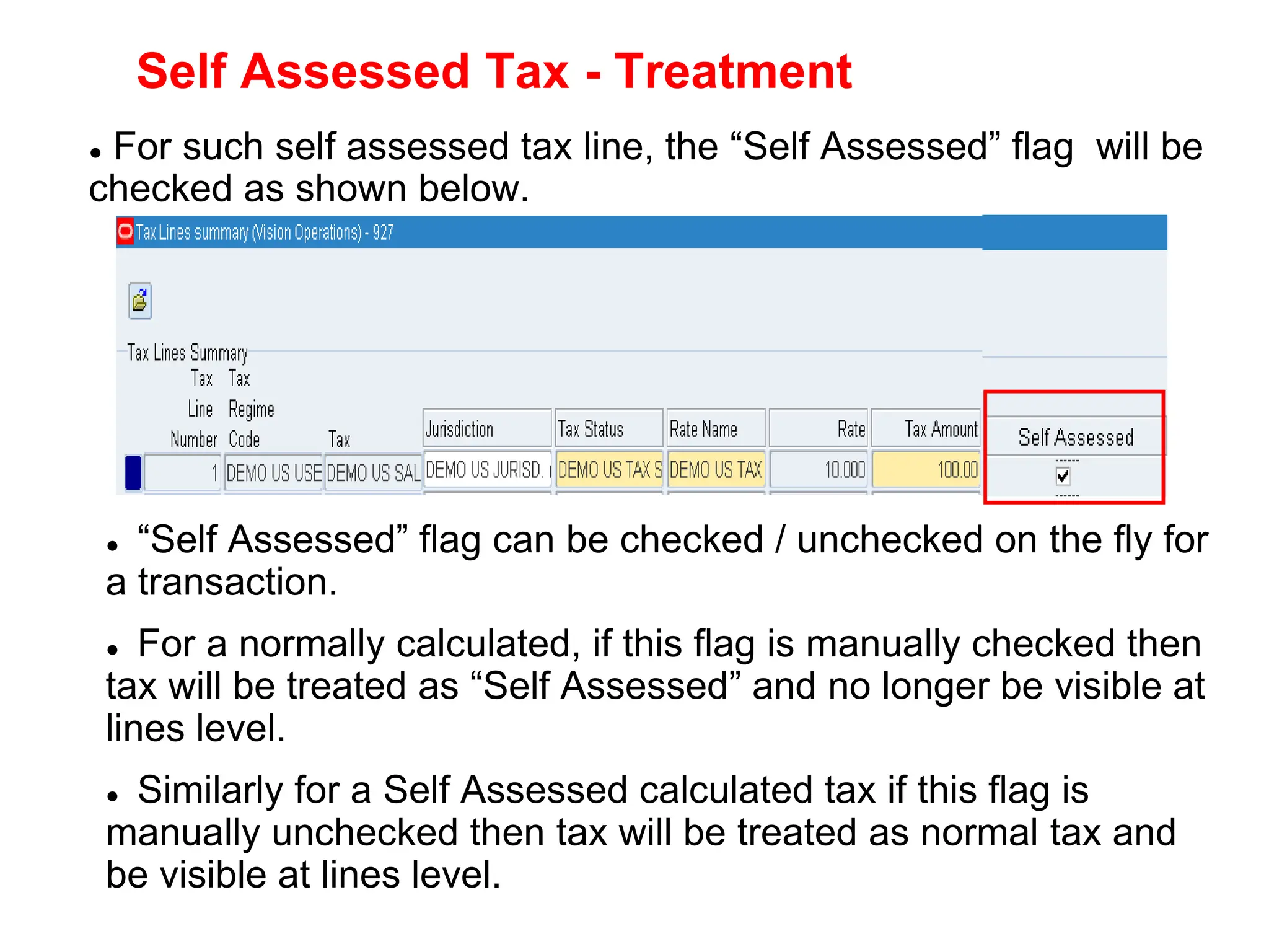 Self Assessed Tax VS Use Tax in oracle apps R12 | PPT