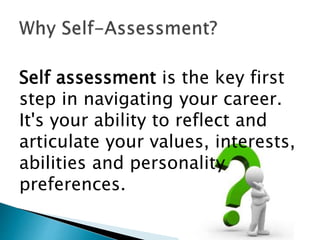 Self assessment before going to interview | PPT