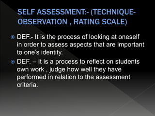 Self assessment | PPTX
