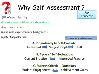 Self assessment and education ppt by archana pandey | PPT