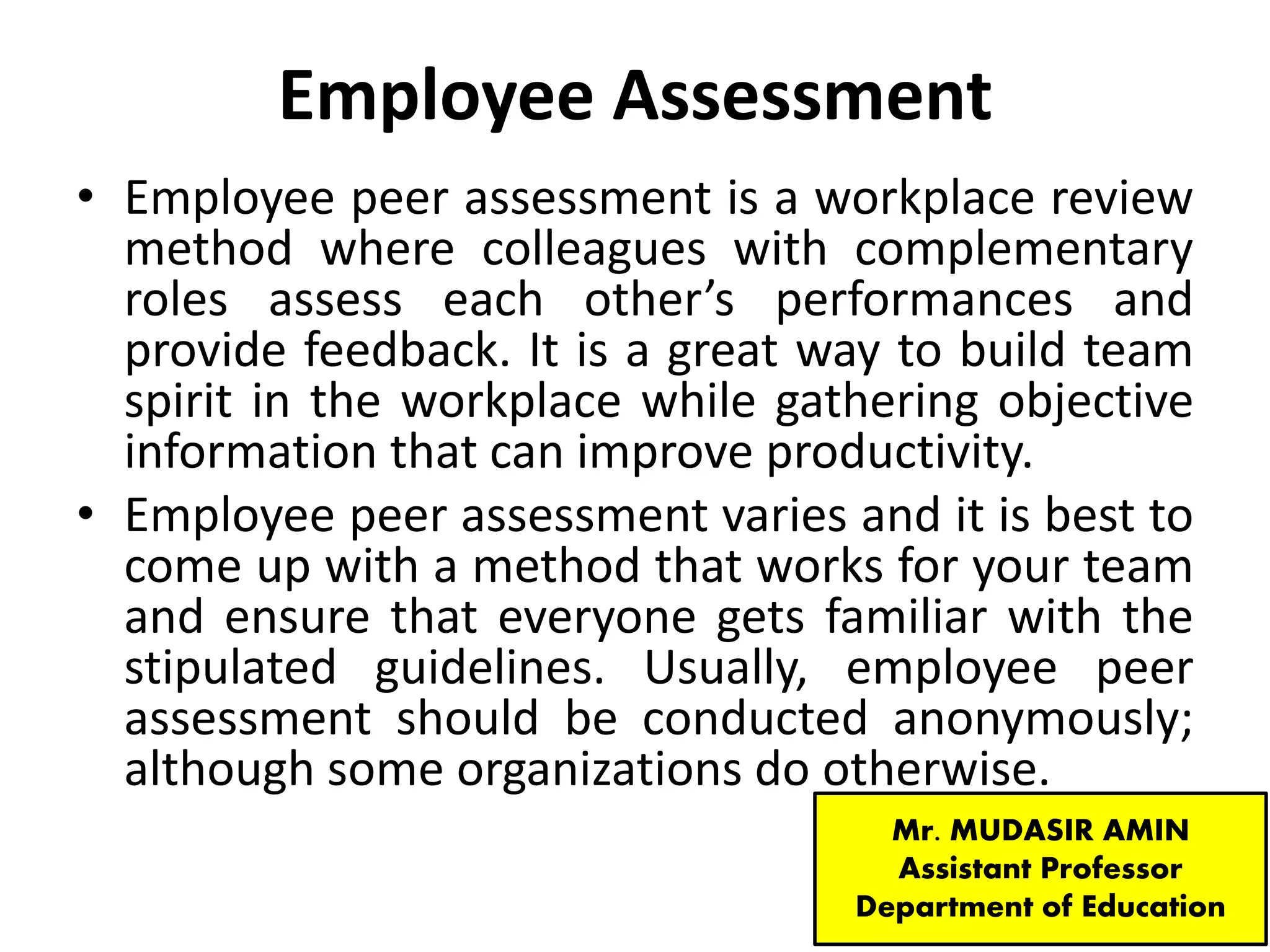 Self Assessment and Peer Assessment | PDF