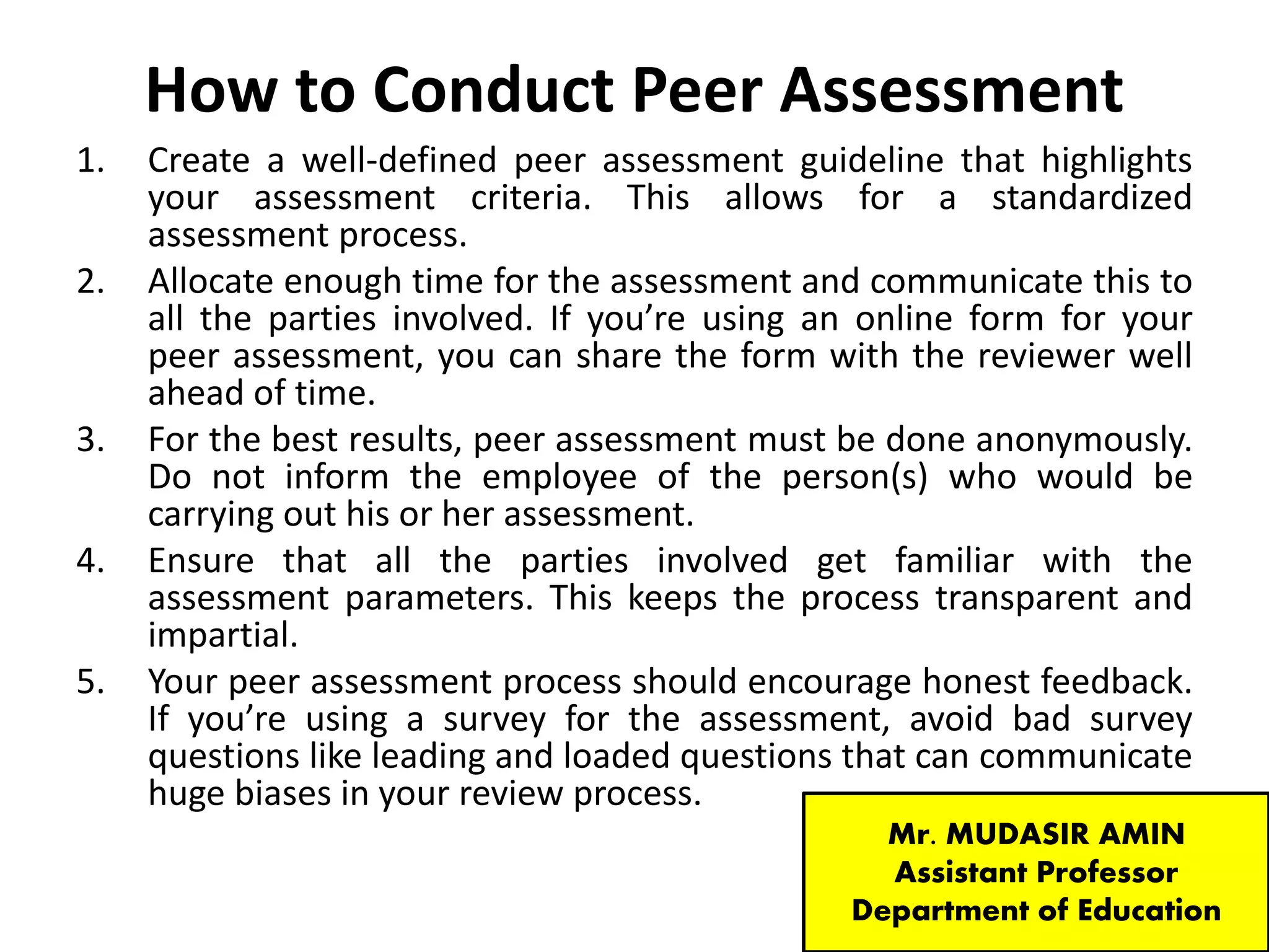Self Assessment and Peer Assessment | PDF