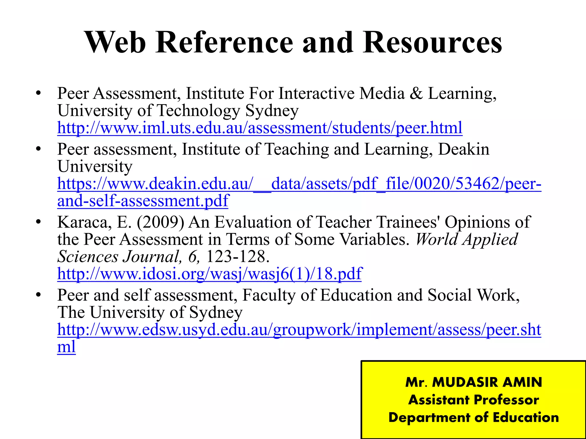 Self Assessment and Peer Assessment | PDF
