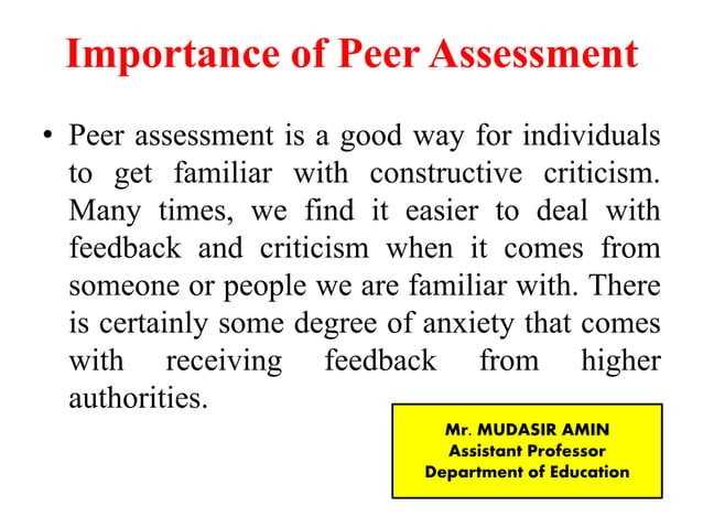 Self Assessment and Peer Assessment | PDF