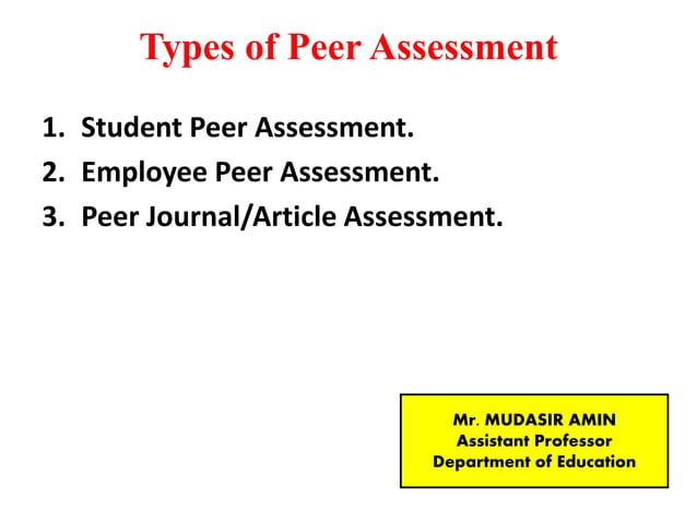 Self Assessment and Peer Assessment | PDF