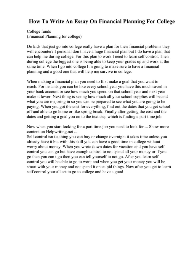 Self Assessment Essay Examples | PDF