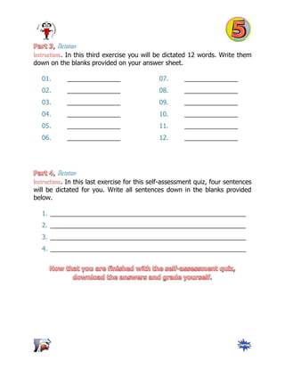 Self assessment quiz 5 (pronunciation 1) | PDF