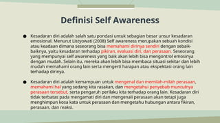 Pengembangan diri, kecerdasan intrapersonal self awareness | PPTX