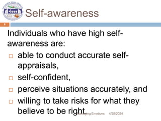 Self awareness-UNDERSTANDING AND MANAGING SELF | PPTX