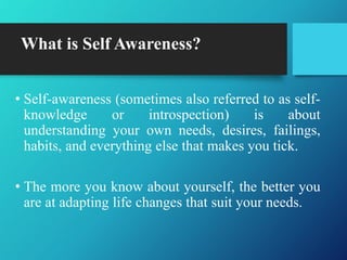 SELF AWARENESS- LECTURE 3.pptx