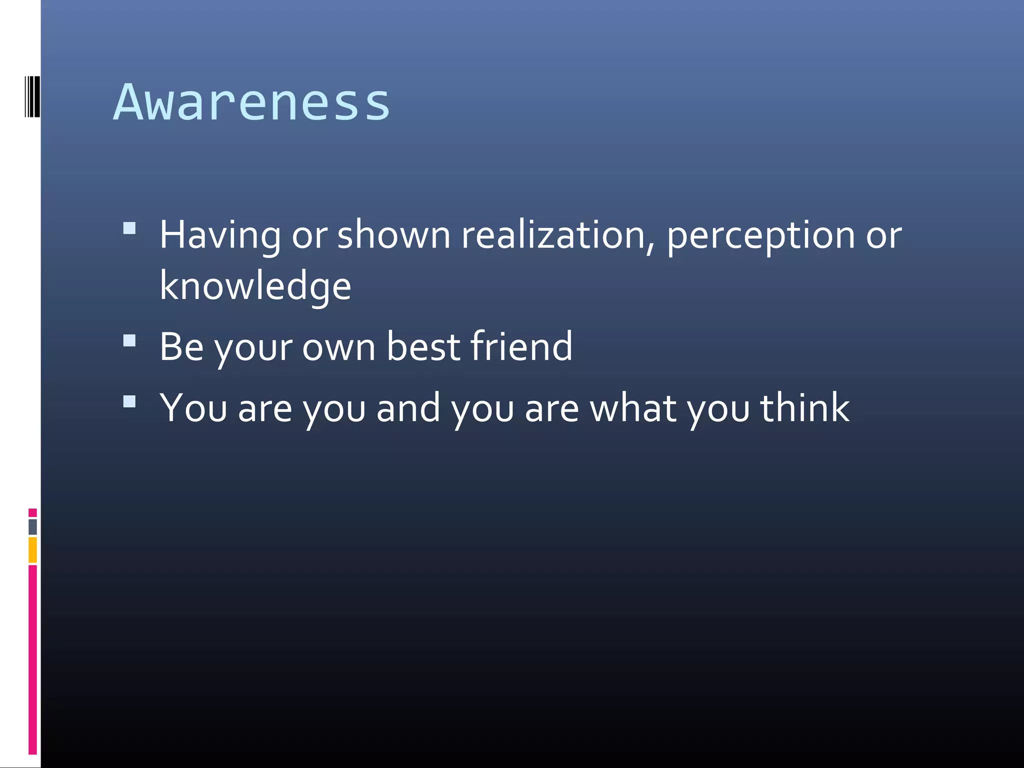 Self awareness and Self Management | PPT