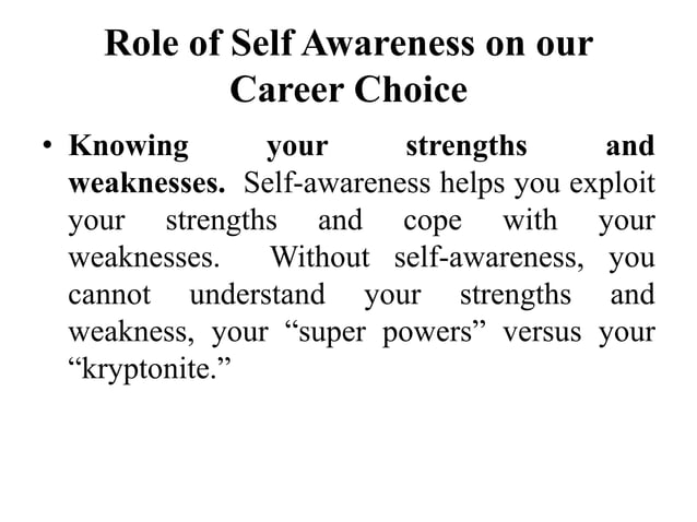 The importance of self awareness for young professionals | PPT